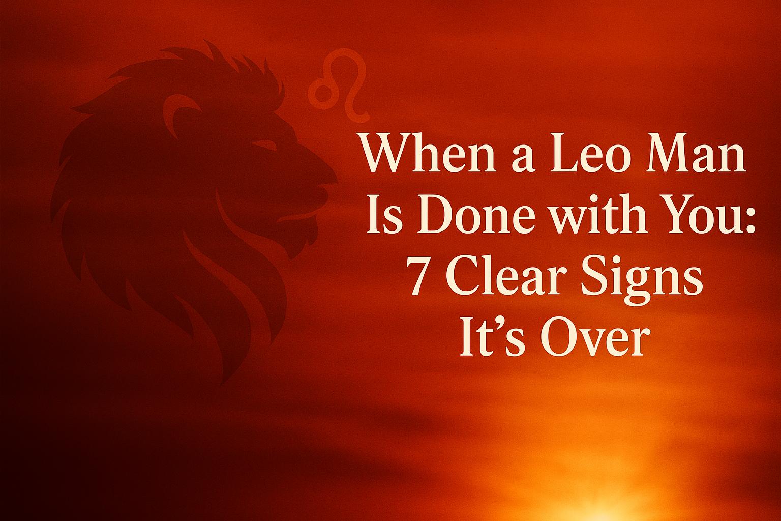When a Leo Man Is Done with You: 7 Clear Signs It’s Over