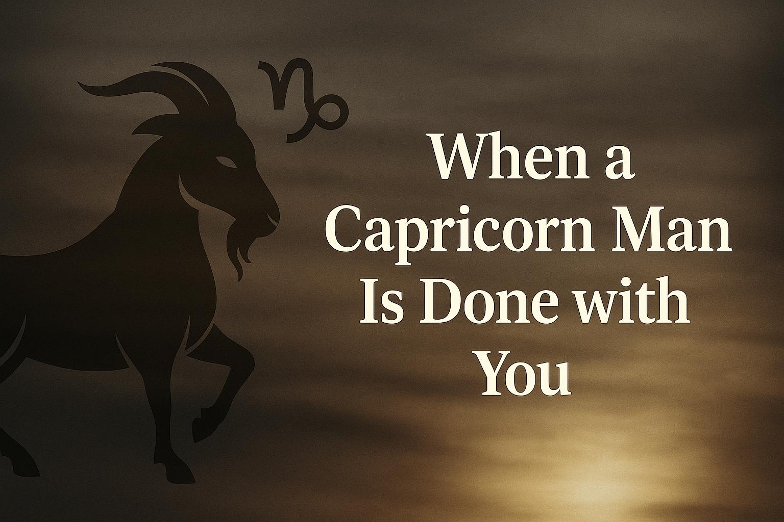 Capricorn Man Done With You: 6 Signs It's Over » Anna Kovach