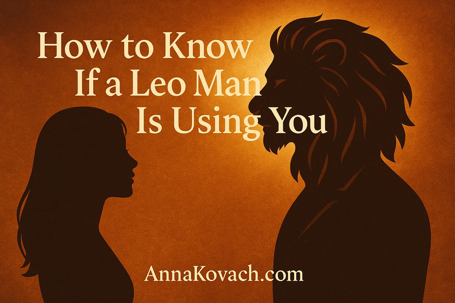 How to Know If a Leo Man Is Using You (And When to Walk Away) ~ Anna Kovach